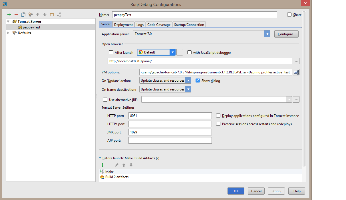 IntellJ Idea tomcat Hot swap failed: schema change not implemented Operation not supported by VM ...